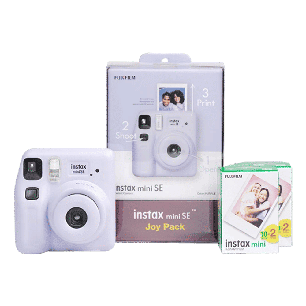 FUJIFILM Instax Mini SE Joy Pack Instant Camera with 40 Shots Purple ...