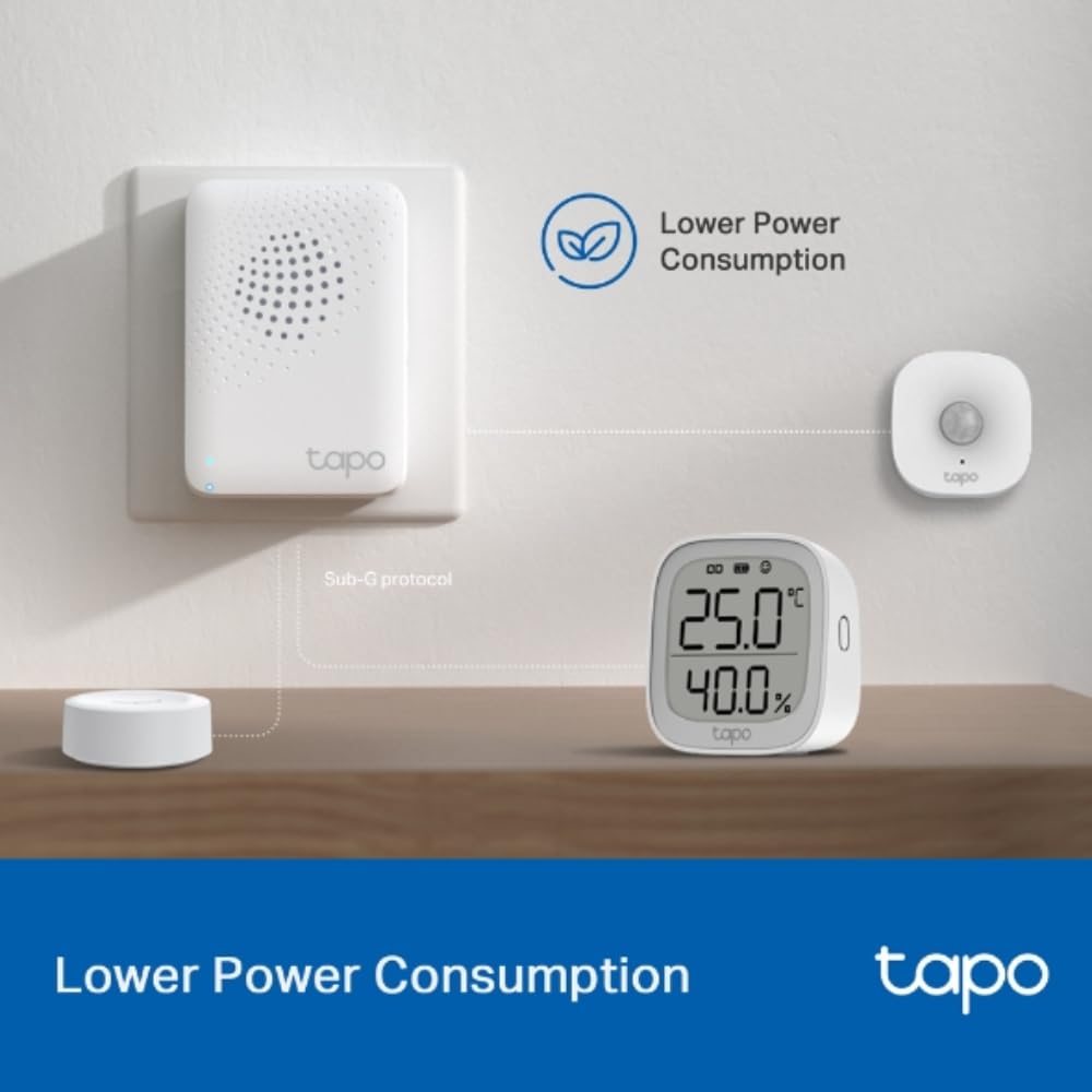 TP-Link Tapo H100 IoT Smart Hub with Chime Smart Alarm and Doorbell ...