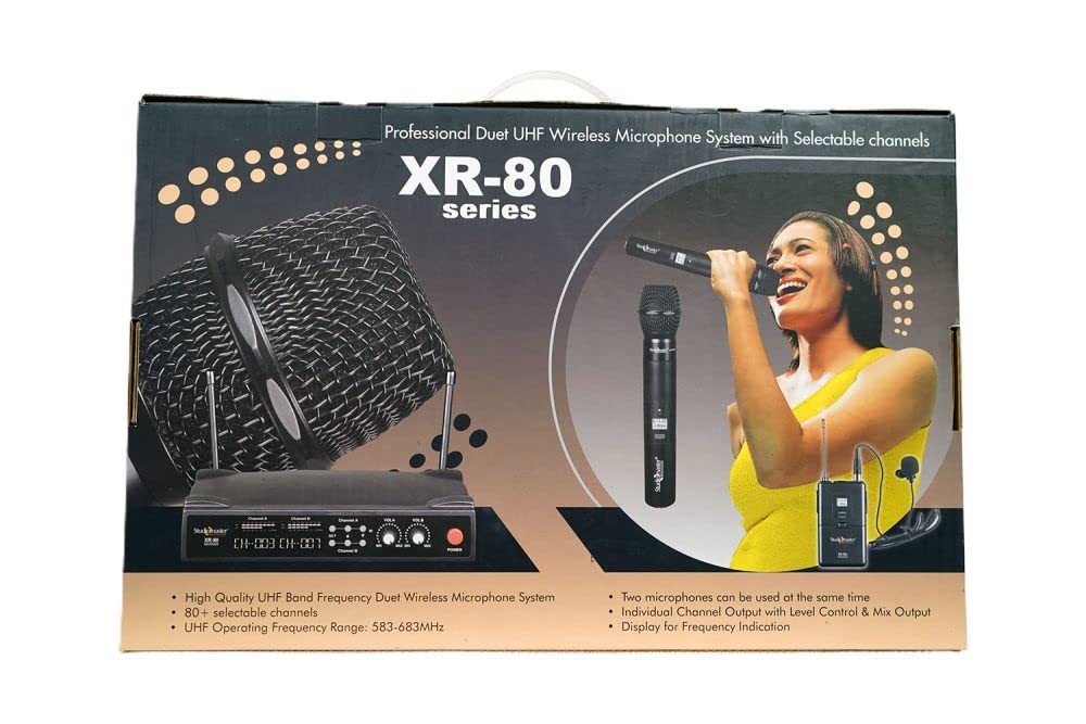 Studiomaster XR 80LL Dual UHF Wireless Microphone, Black PA Systems ...