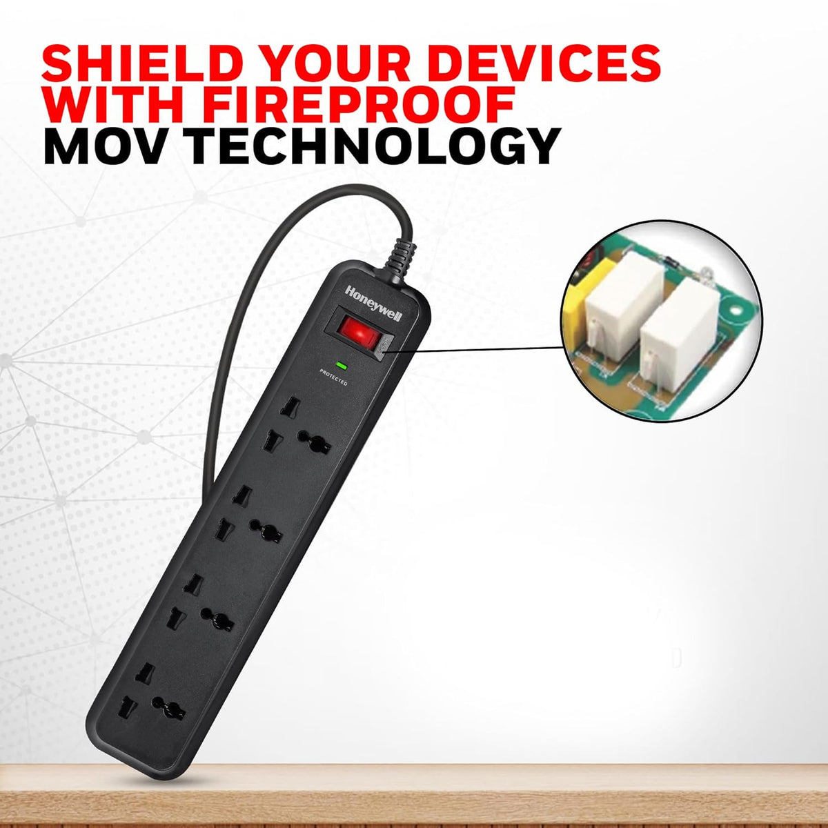 Honeywell 4 Out Surge Protector Extension Cord – BROOT COMPUSOFT LLP