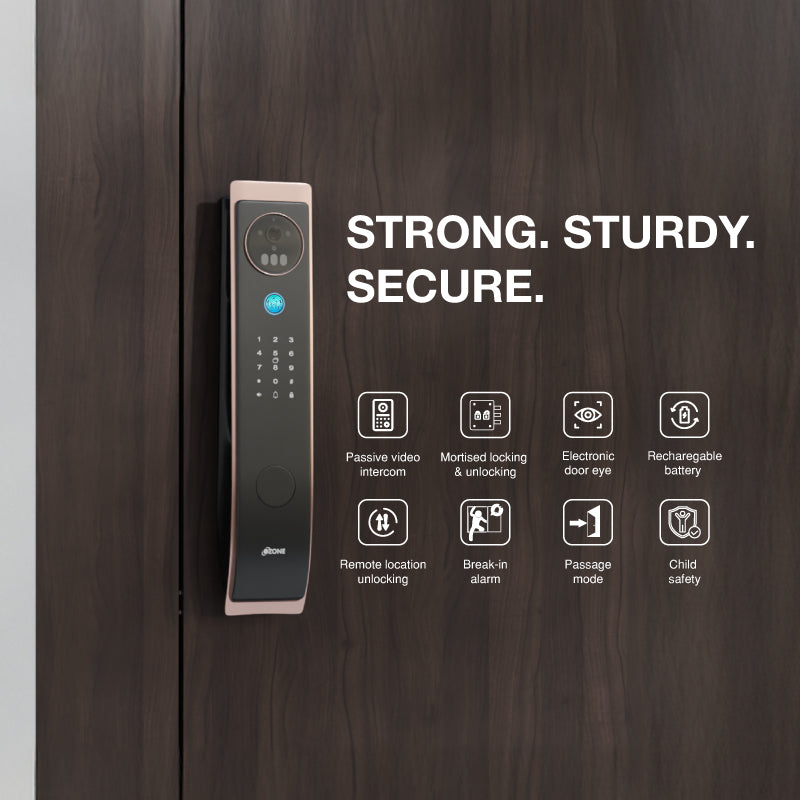 Ozone OZ-IRIS-11-LIFE STD 3D Facial Recognition Smart Door Lock with 6 ...